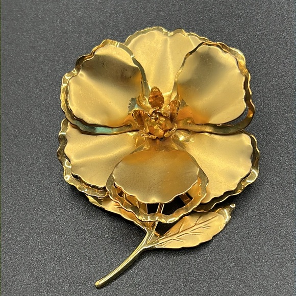 Vintage | Jewelry | Vintage 3d Gold Rose Brooch | Poshmark